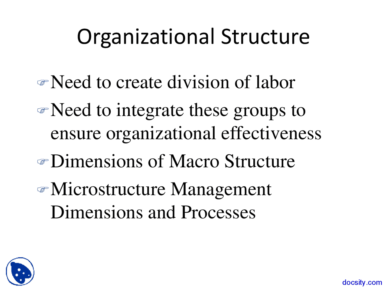 Organizational Structure Global Management Lecture Slides Docsity