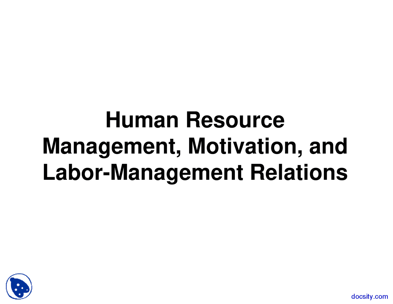 Human Resource Management Introduction To Business Administration