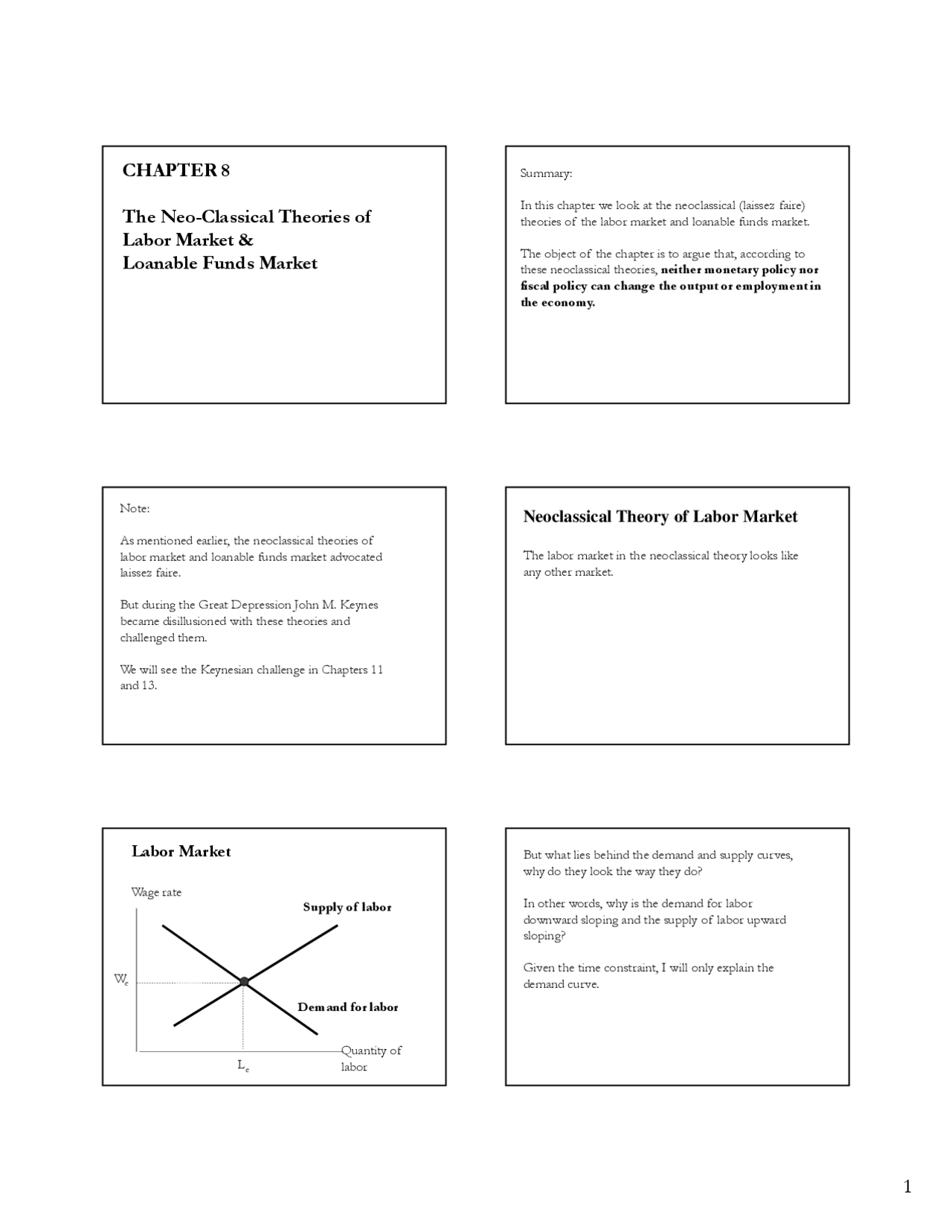 Labor Market - Principles of Macroeconomics - Lecture Slides - Docsity