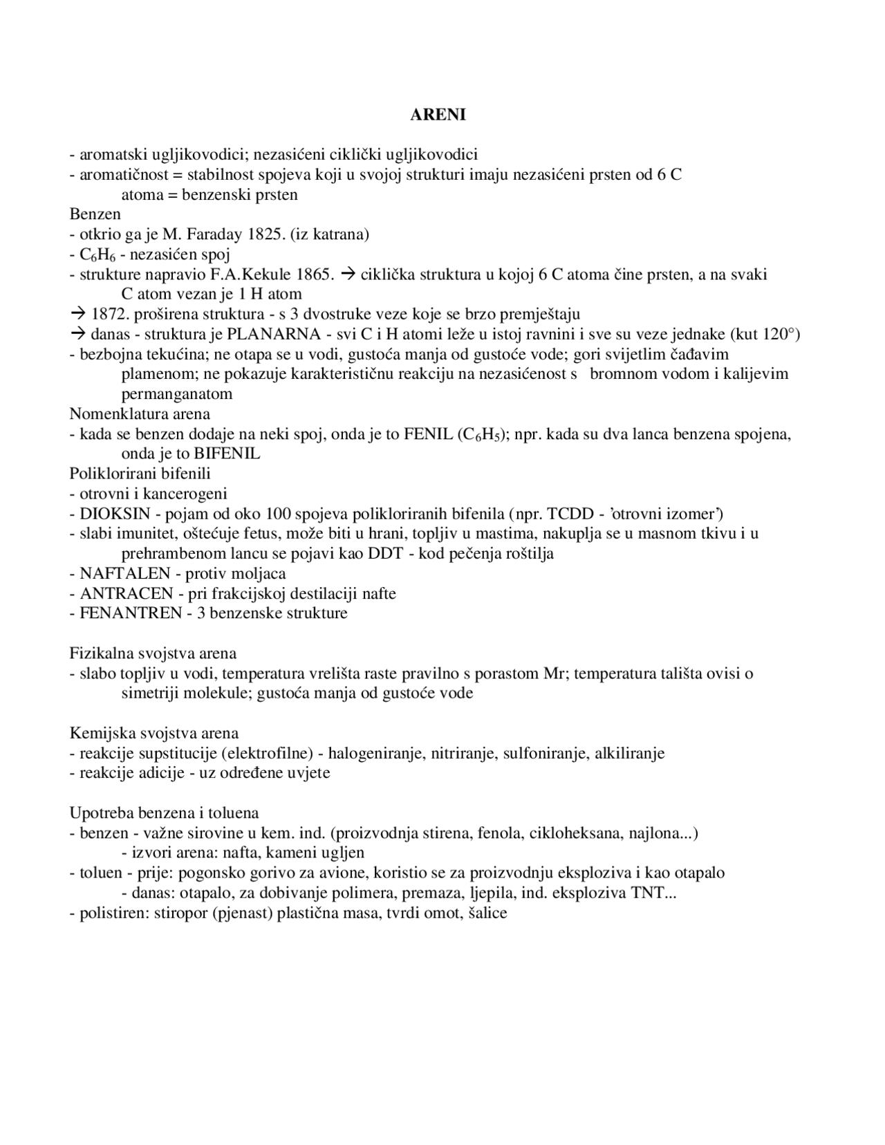 Areni Beleska Hemija Gimnazija Beleške Predlog Hemija Docsity