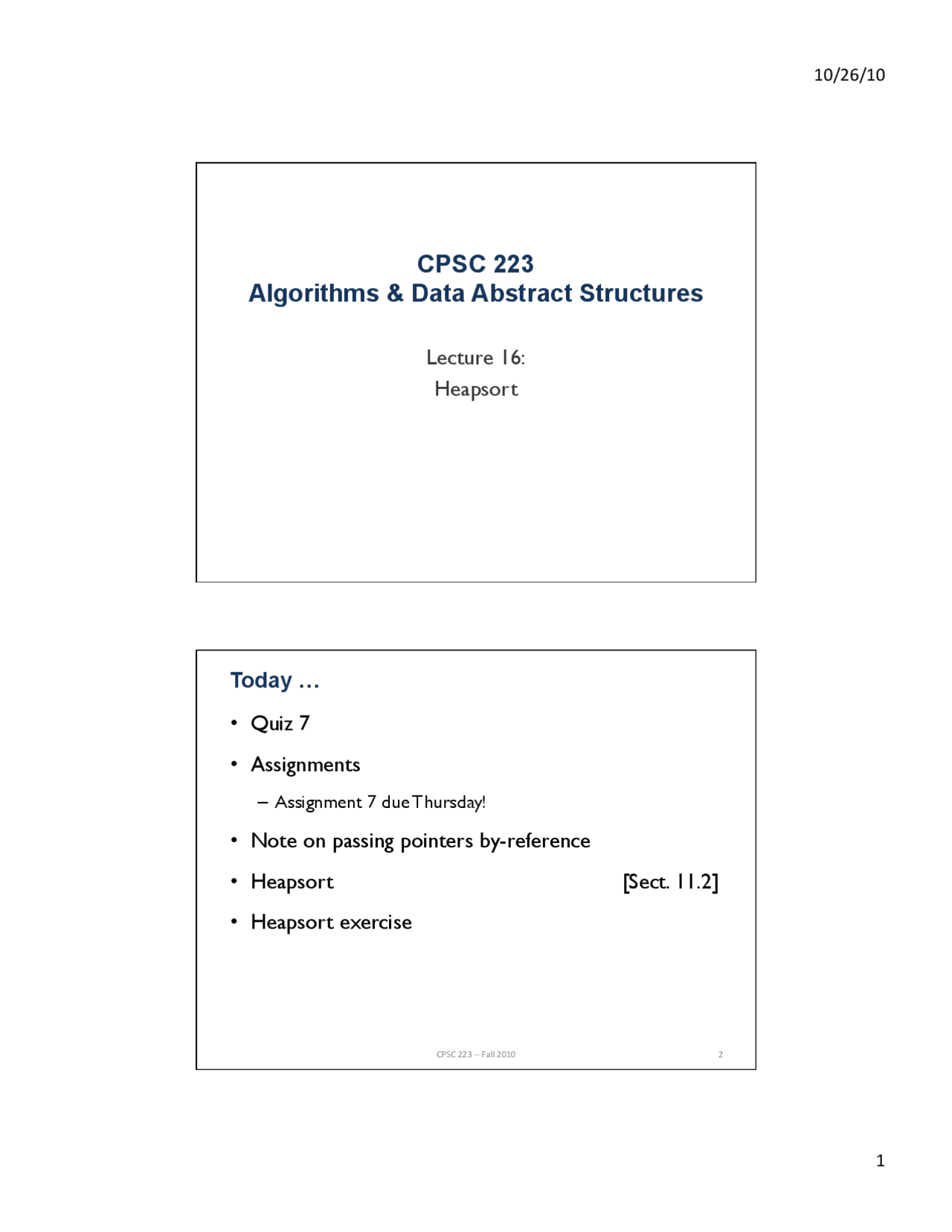 Heapsort Algorithms And Abstract Data Structures Lecture Slides 6388