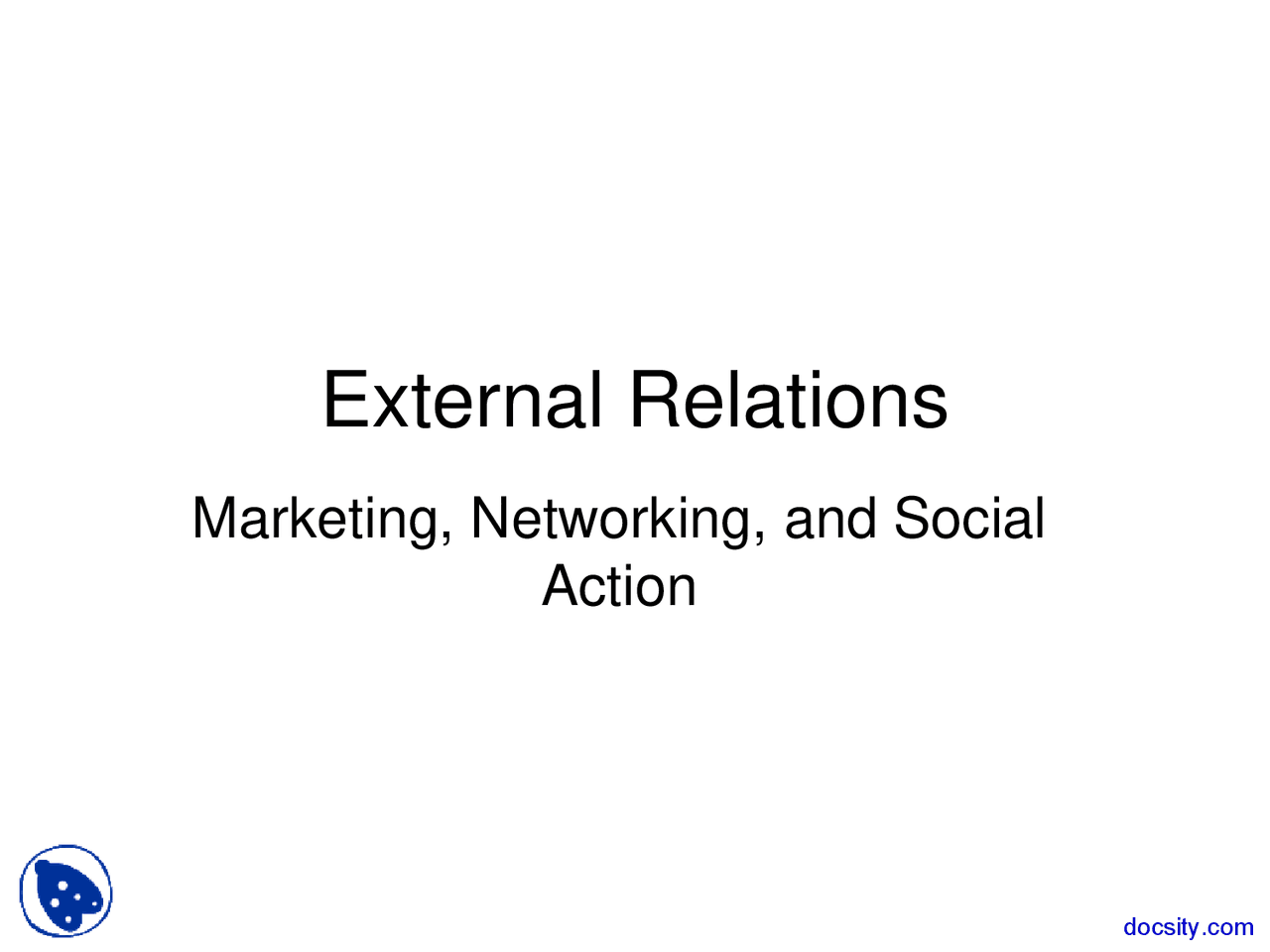 External Relations Formal Organizations Lecture Slides Docsity
