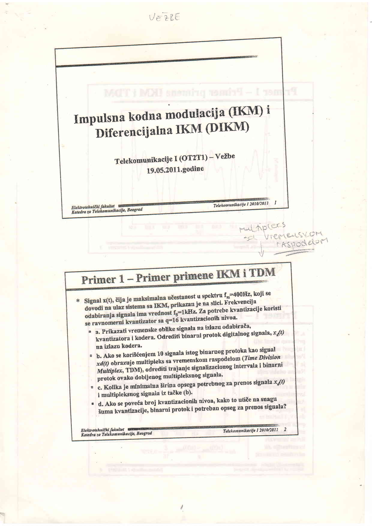 Impulsna kodna modulacija (IKM) i diferencijalna IKM (DIKM): rešeni ...