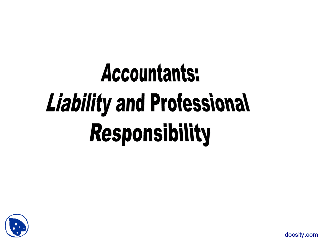 Accountants - Intro to Law - Lecture Slides - Docsity