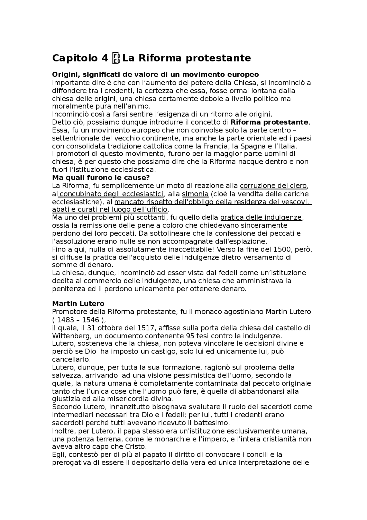 La Riforma Protestante Docsity