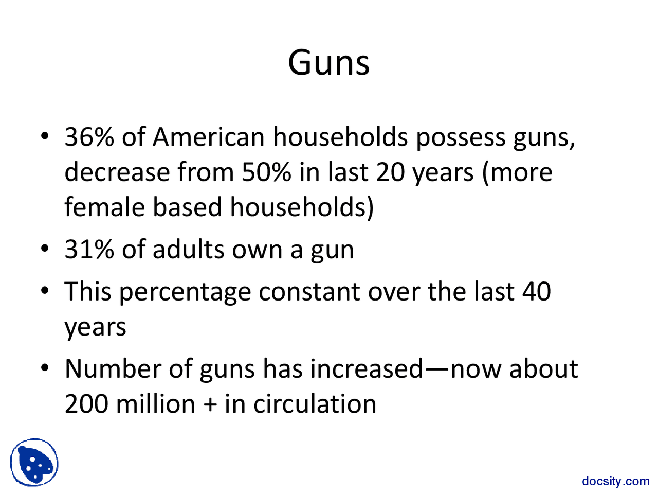 Guns Criminal Justice System Lecture Slides Docsity