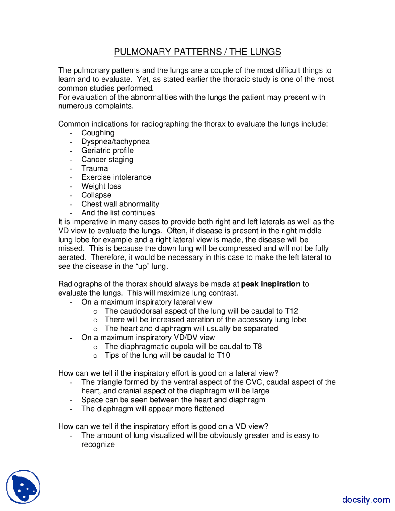 Understanding Lung Patterns and Evaluation Techniques in Radiography ...