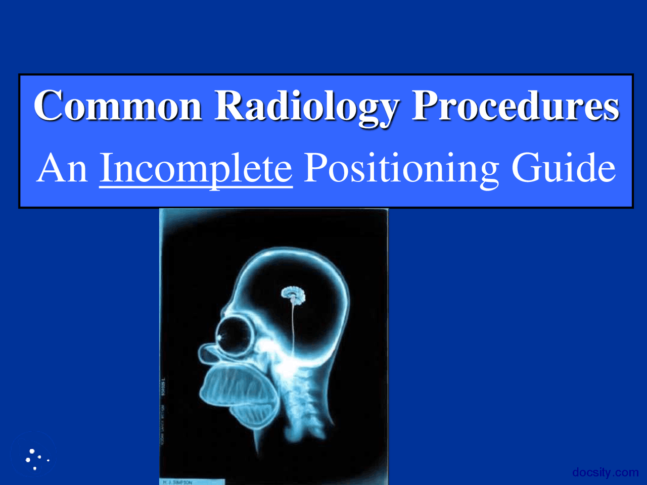 Common Radiology Procedures Radiology Lecture Slides Docsity