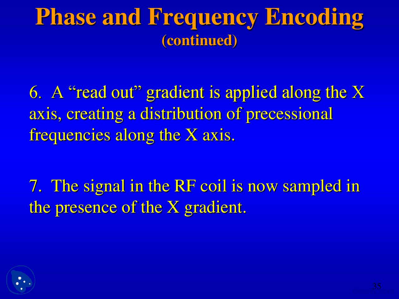 Spatial Localization3 Magnetic Resonance Imaging Lecture Slides