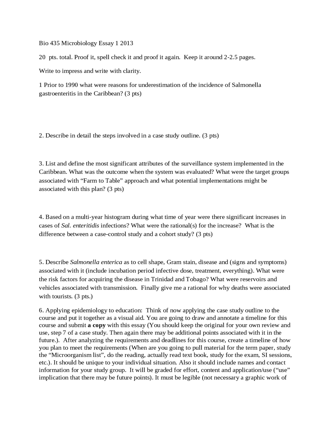 6 Questions On Microbiology Basics Assignment Bio 135 Docsity