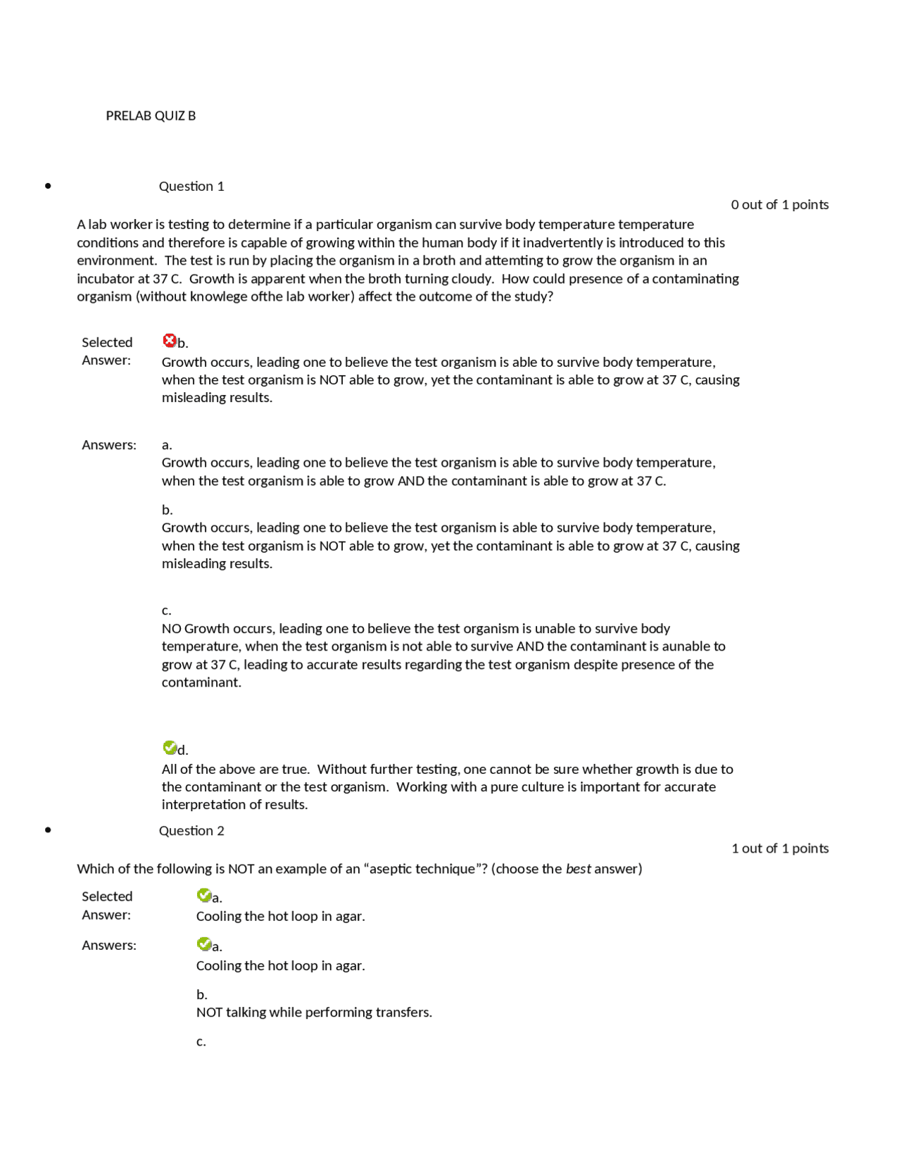 7 Questions Quiz 2 Microbiology Basics Bio 135 Docsity