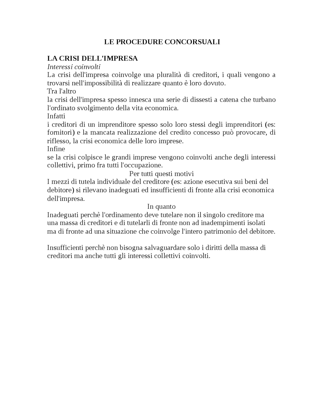 Procedure Concorsuali Campobasso Docsity