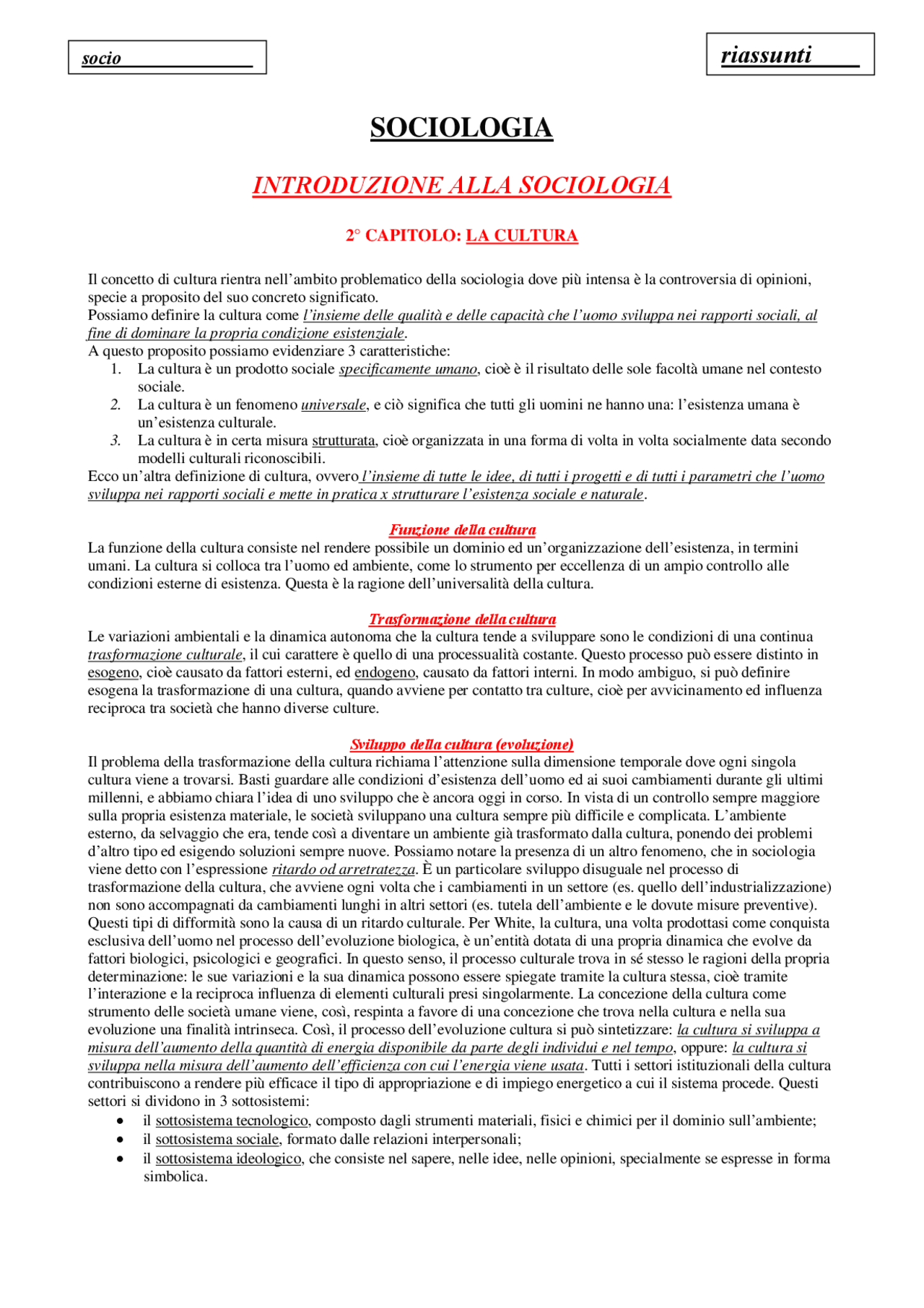 Riassunto di Introduzione alla Sociologia di Horst Reimann - Docsity