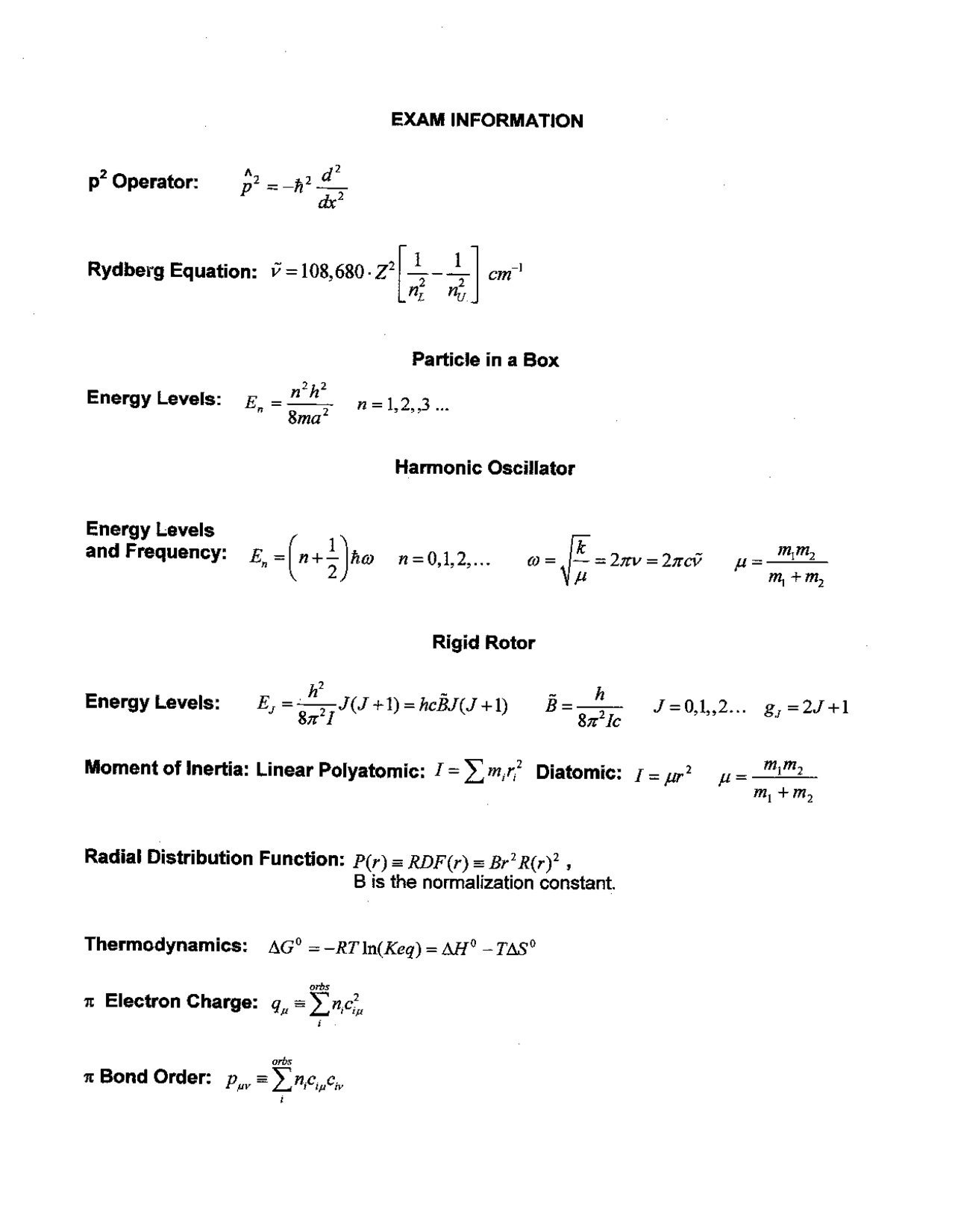 Frequency Advanced Physical Chemistry Solved Exam Paper Docsity