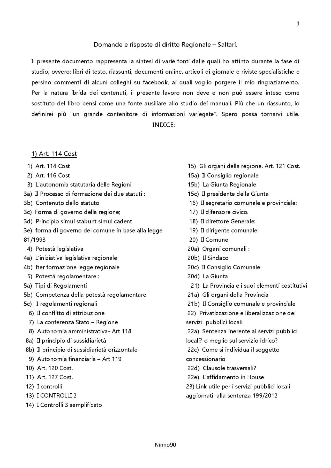 Domande Diritto Regionale Docsity