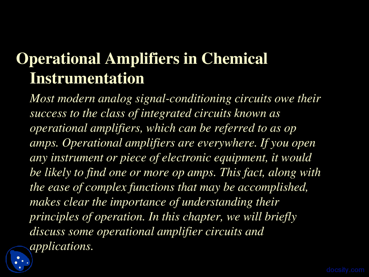 Operational Amplifiers Instrumental Chemistry Lecture Slides Docsity
