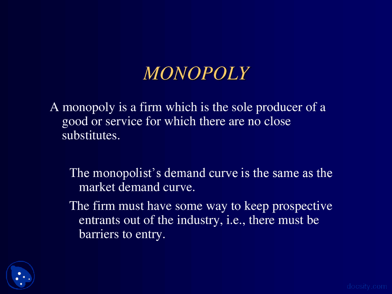 Monopoly - Microeconomics and Public Policy - Lecture Slides - Docsity