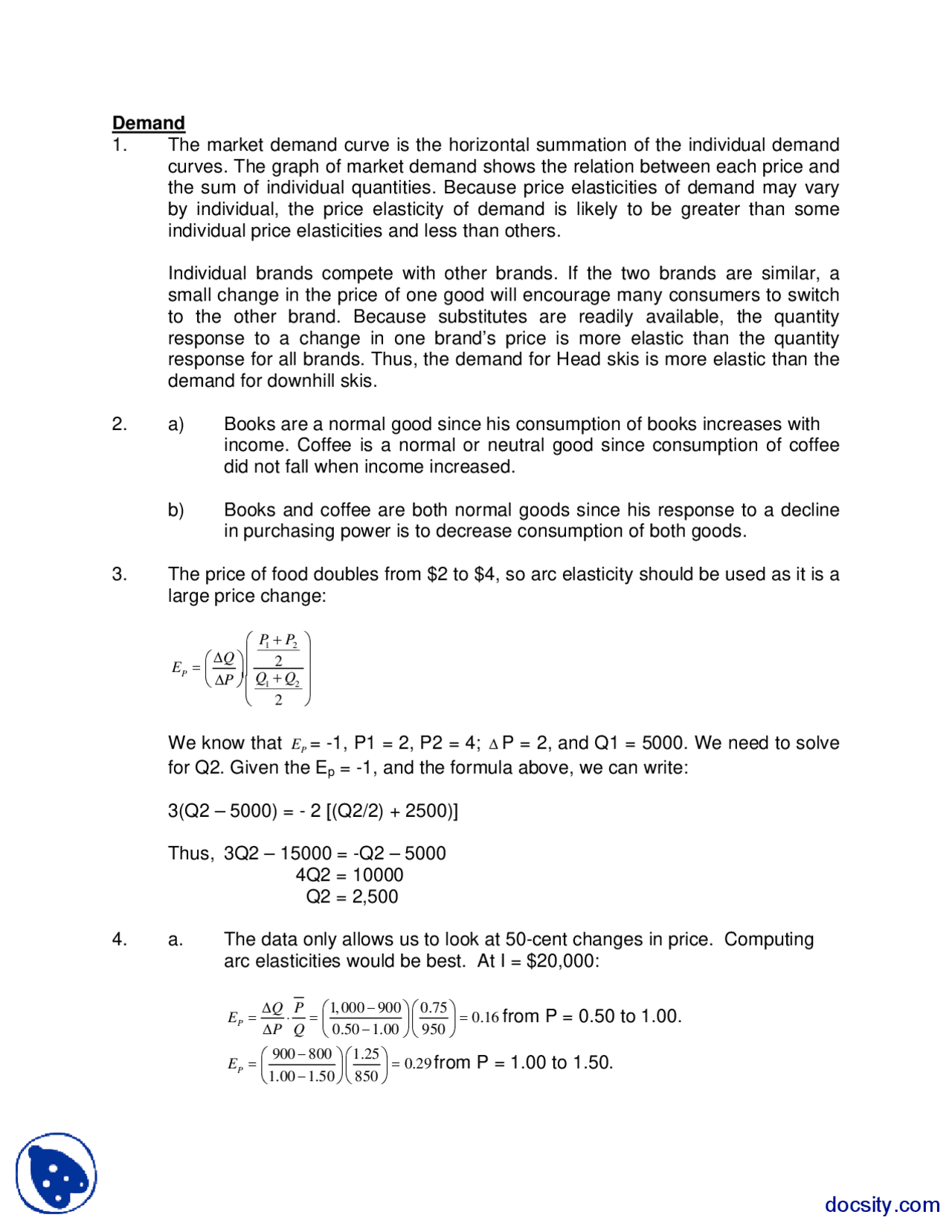 Demand Intermediate Microeconomics Solved Assignment Docsity