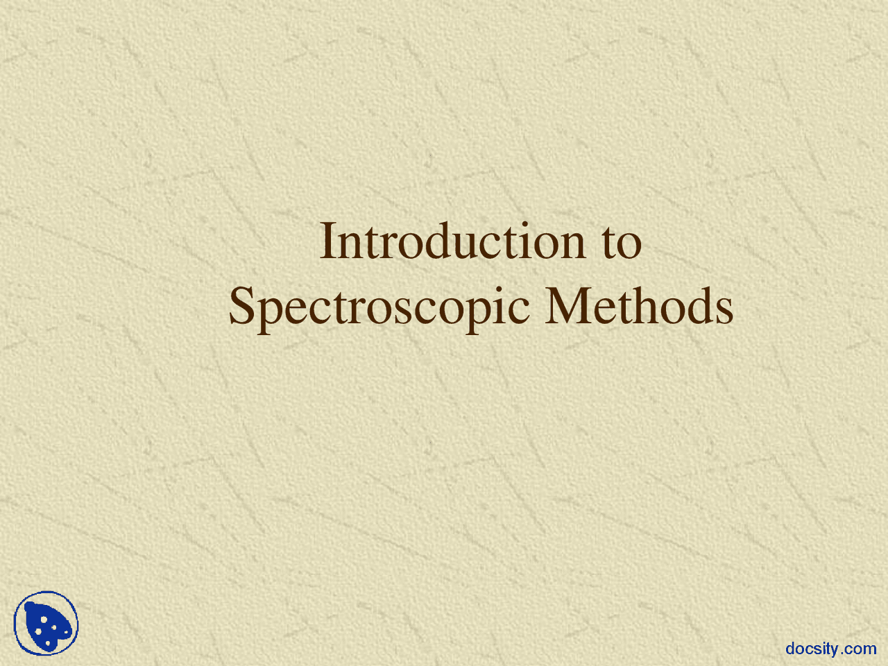 Introduction To Spectroscopic Methods Instrumental Chemistry