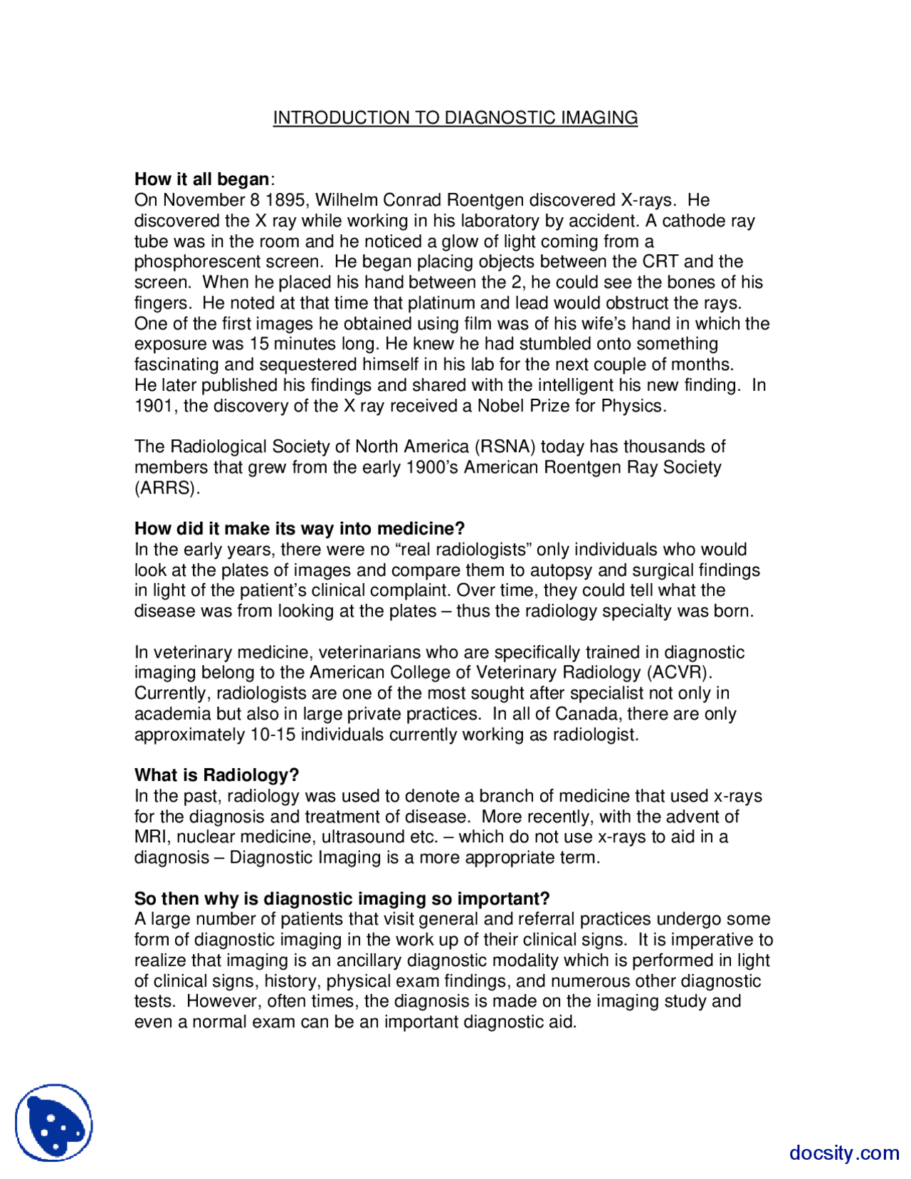 Diagnostic Imaging - Radiology - Lecture Notes | Study notes Radiology ...