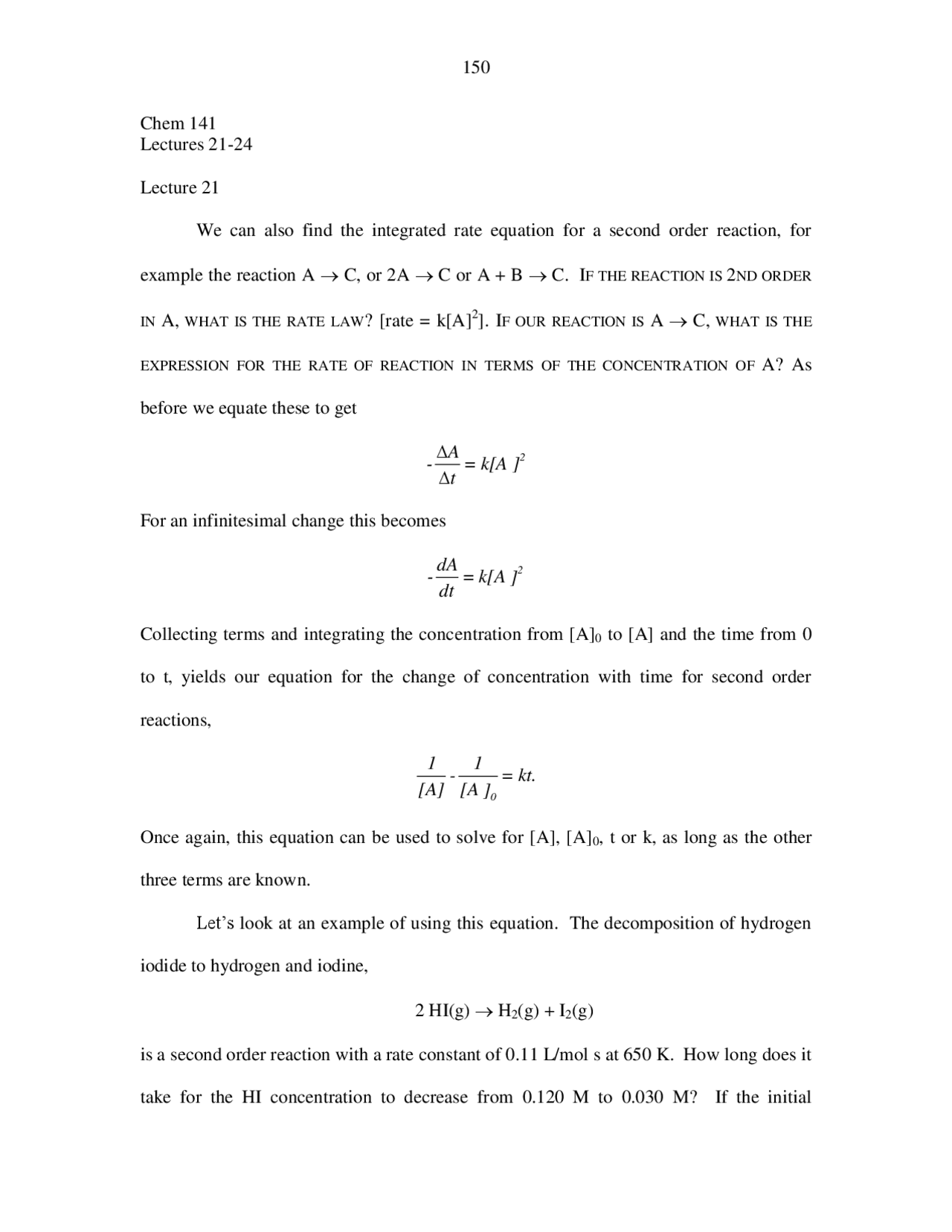 Second Order Reaction General Chemistry Lecture Notes Study Notes second-order-reaction-general-chemistry-lecture-notes-study-notes