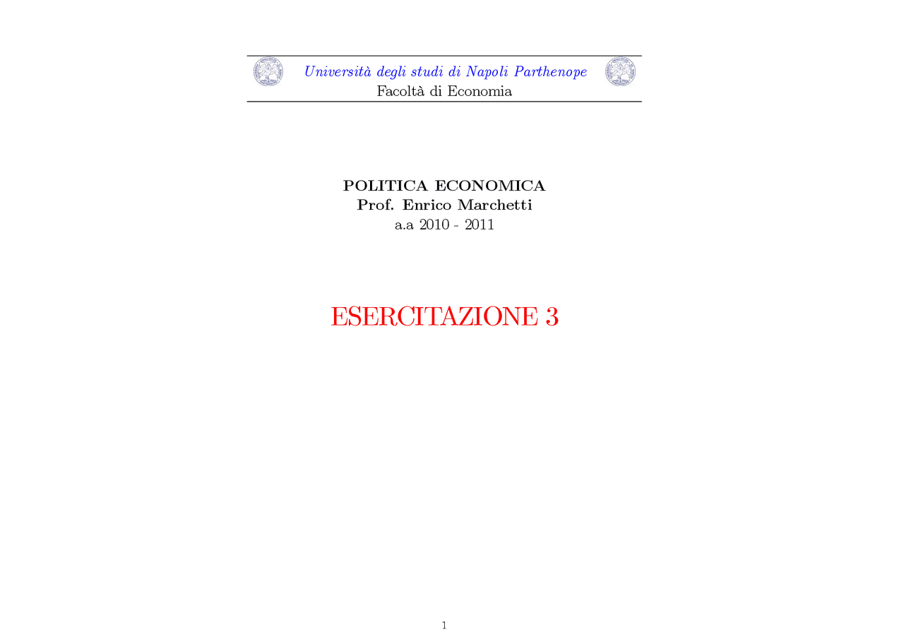 Esercitazione 3 Docsity