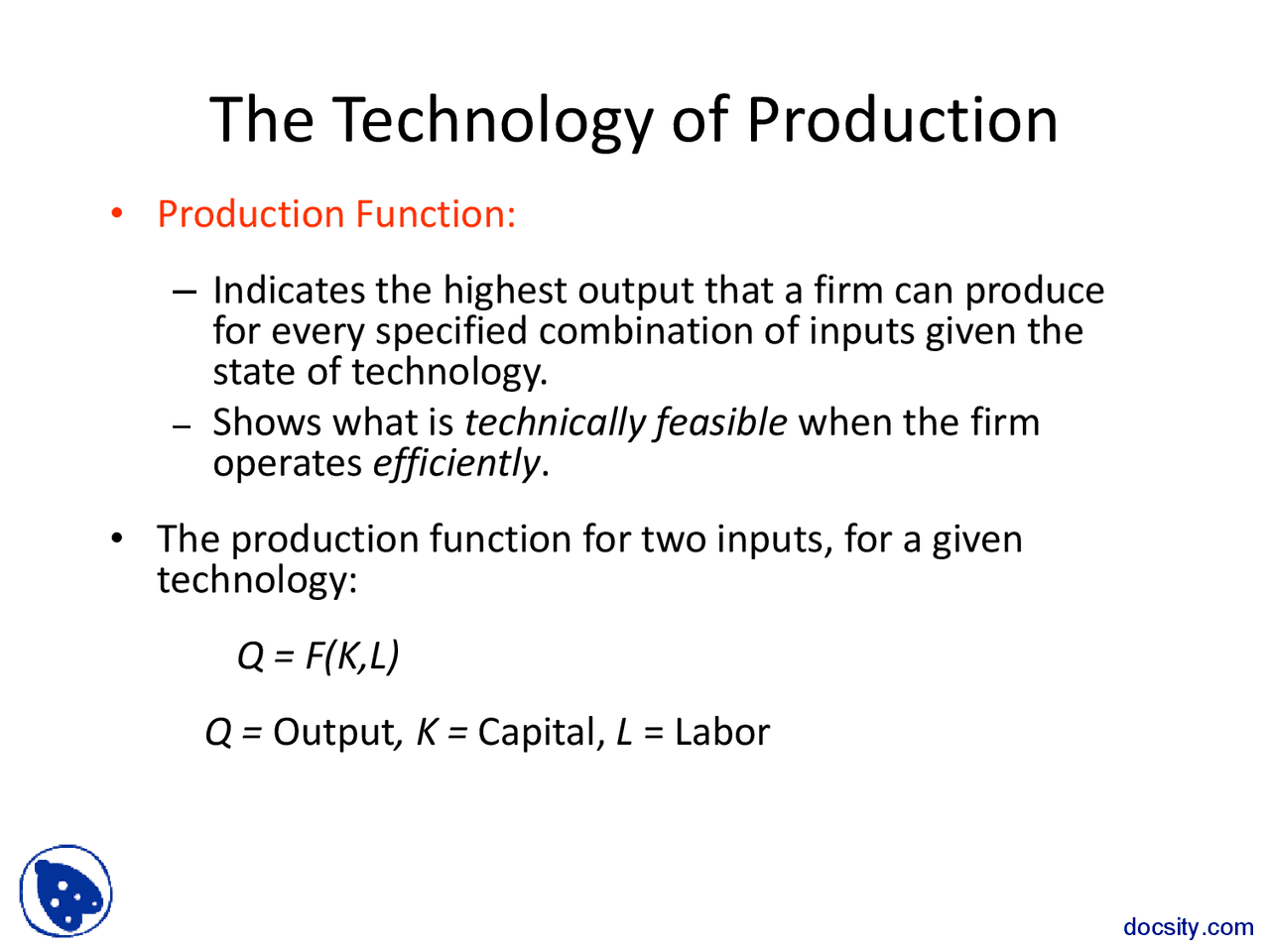 Technology of Production - Intermediate Microeconomics - Lecture Slides | Slides Microeconomics ...