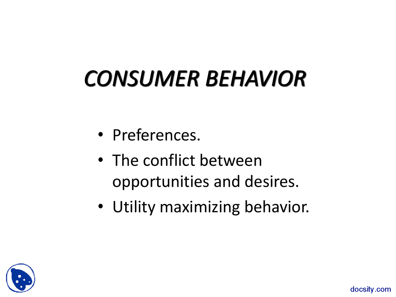 Consumer Behaviour Microeconomics And Public Policy Lecture Slides