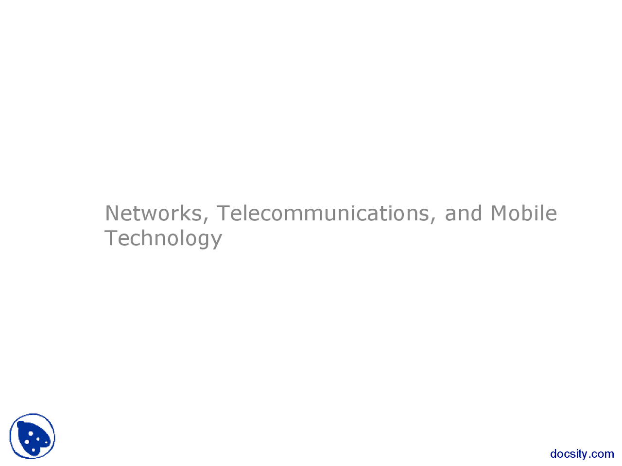 Telecommunications - Information System - Lecture Slides - Docsity