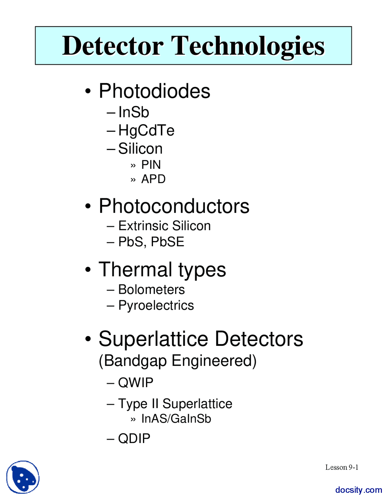 Thermal Detector - Optical Detectors and Detector Systems - Lecture ...