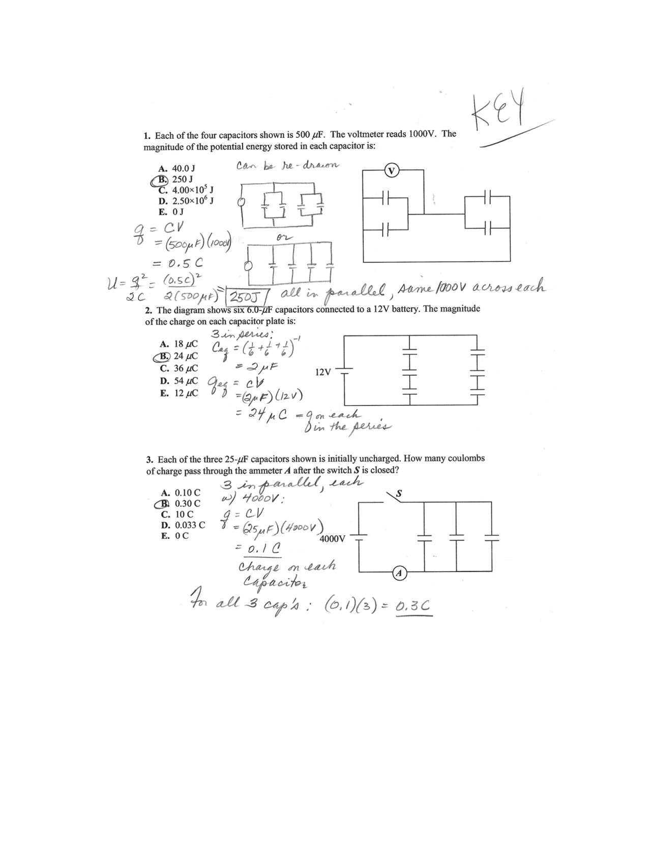 Exam 3 Answer Key | General Physics with Calculus II | PH 112 - Docsity