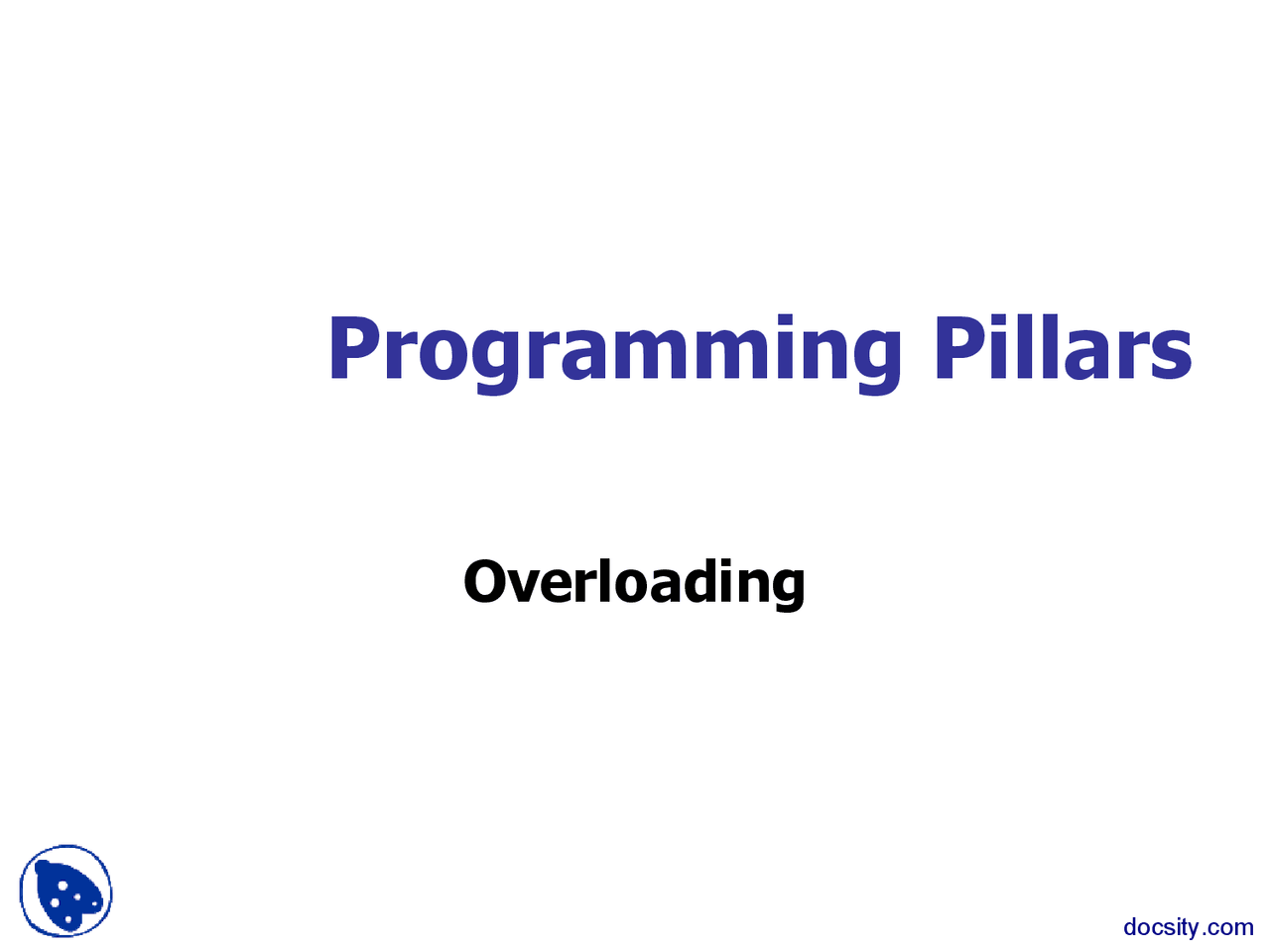 Overloading C Sharp Programming Lecture Slides Diapositivas C Sharp Docsity