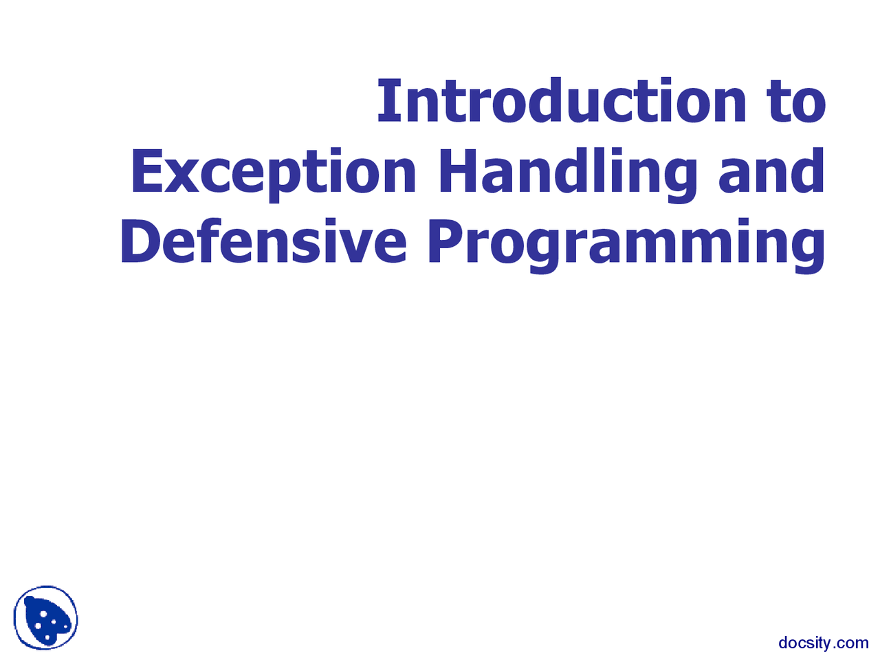 Exception Handling C Sharp Programming Lecture Slides Slides C 7394