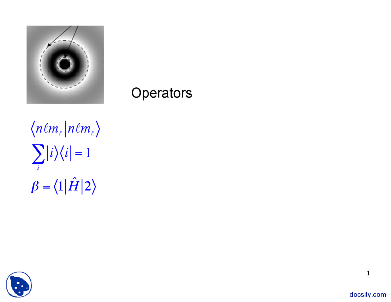 Operators - Introduction to Solid State Physics - Lecture Slides - Docsity