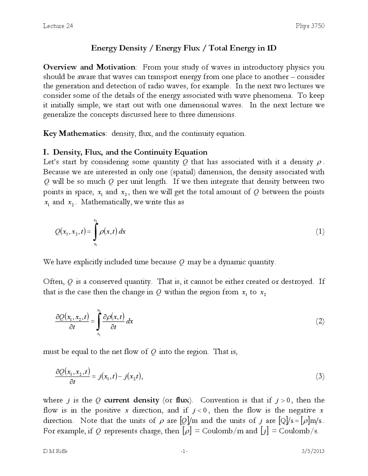 Energy Flux Wave Phenomena Lecture Slides Docsity
