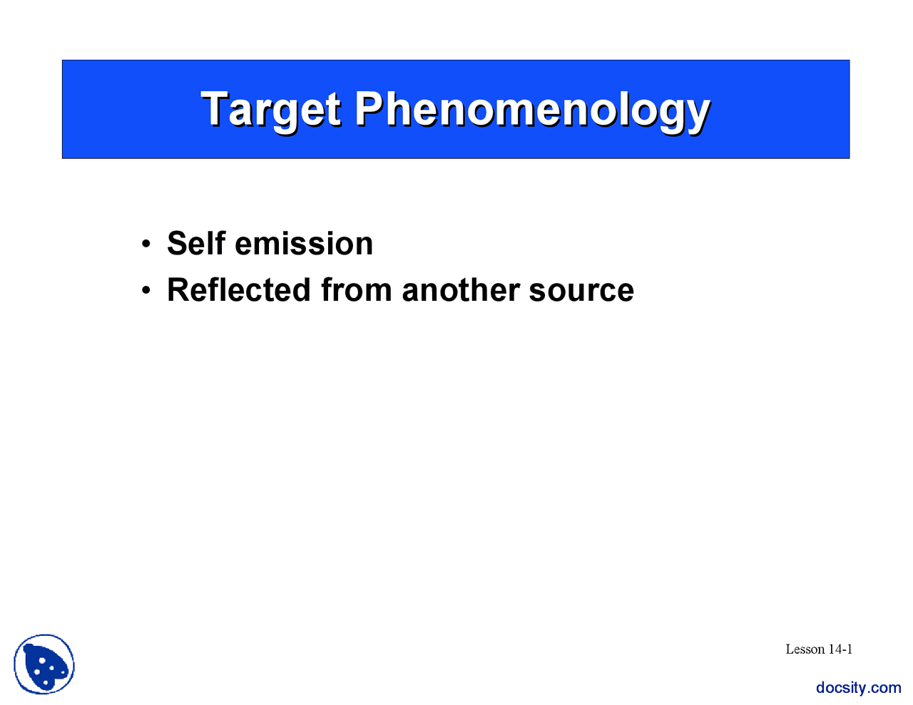Target Phenomenology Optical Detectors And Detector Systems Lecture