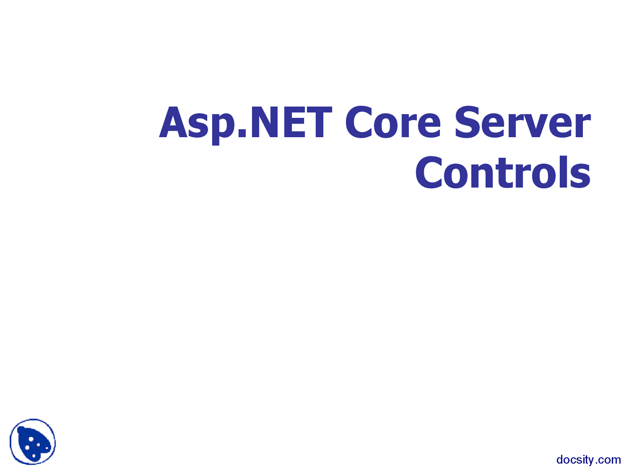 Aspnet Core Server Controls Web Programming Lecture Slides Docsity
