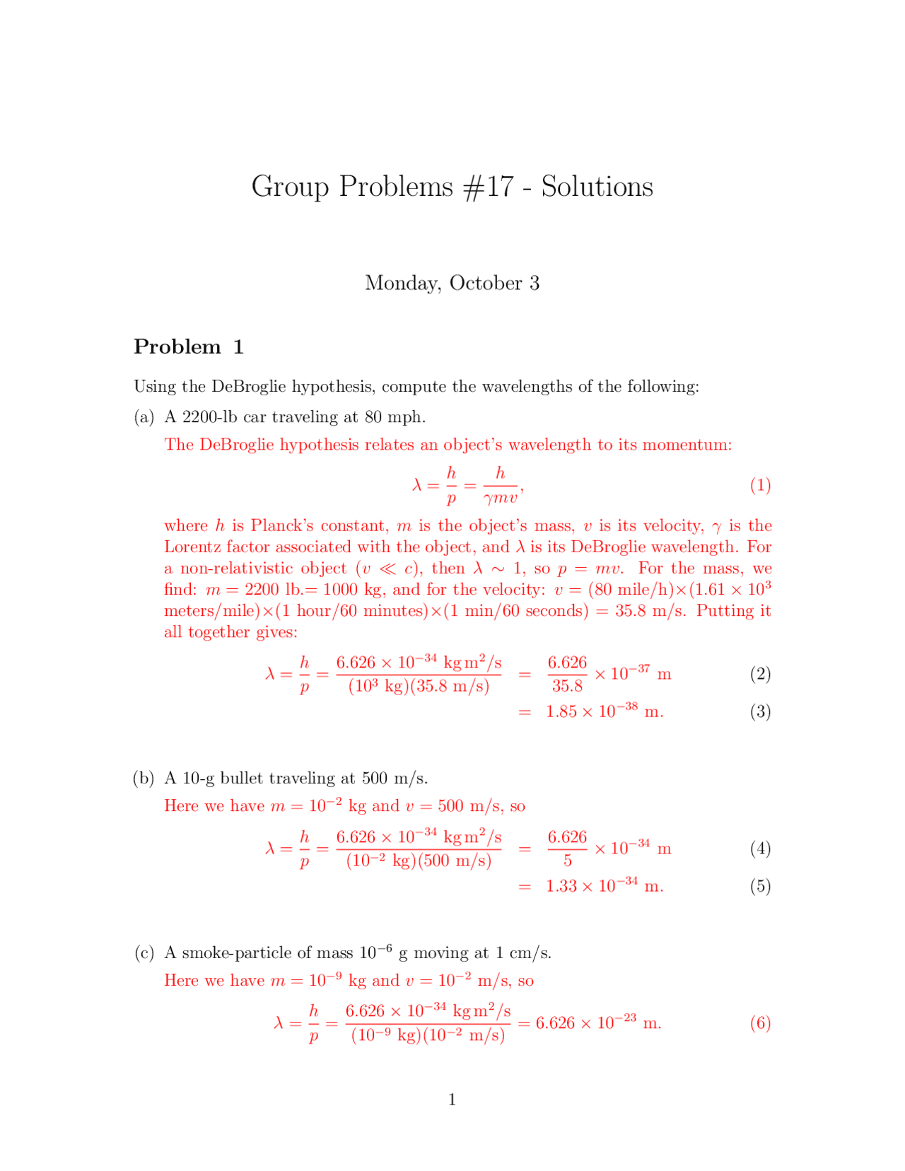 Davisson-Germer Experiment - Introduction to Relativity and Quantum Mechanics - Problem Sets ...