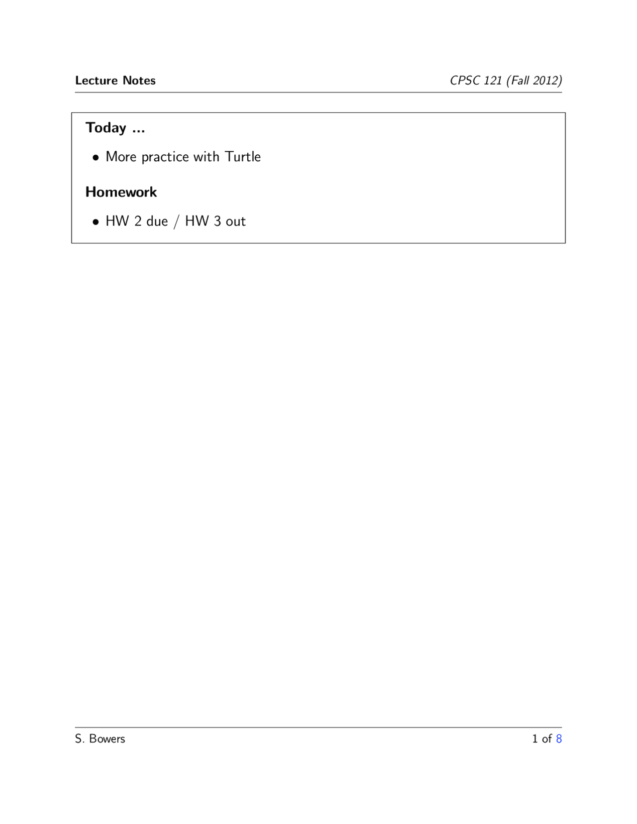 Turtle Computer Science Lecture Notes Docsity