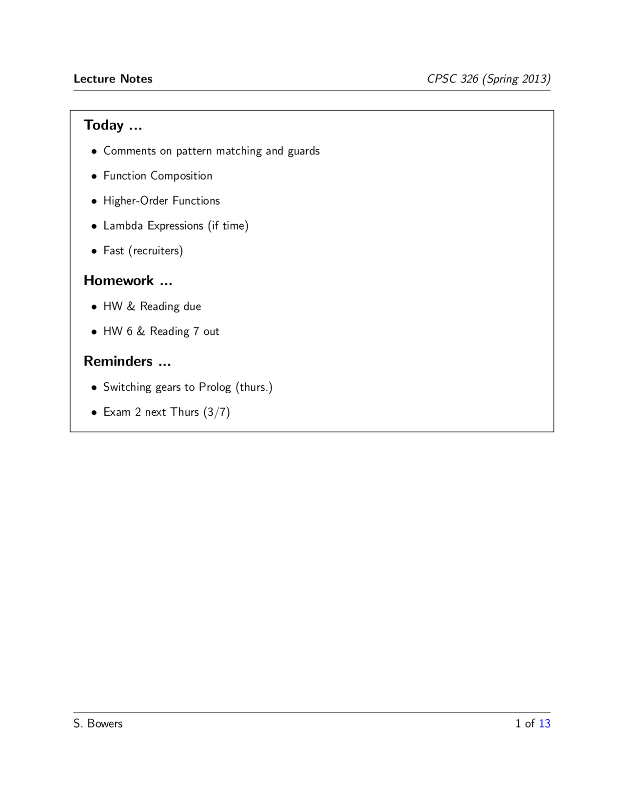 Function Composition Organization Of Programming Languages Lecture Function Composition Organization Of Programming Languages Lecture