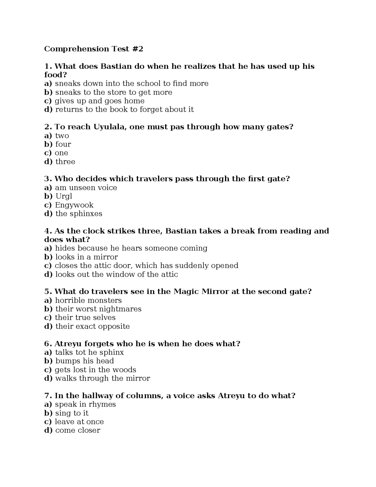 Comprehension Test 2 for Reading | READ 0099 - Docsity