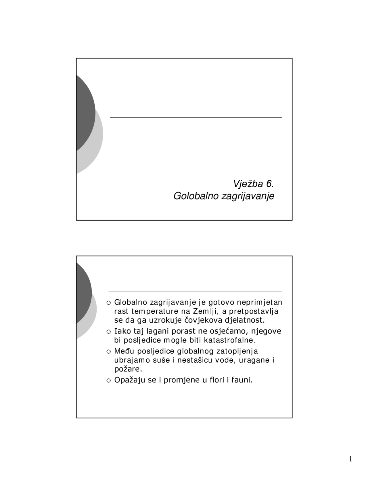 Globalno Zagrijavanje Vezbe Ekologija I Zastita Zivotne Sredine