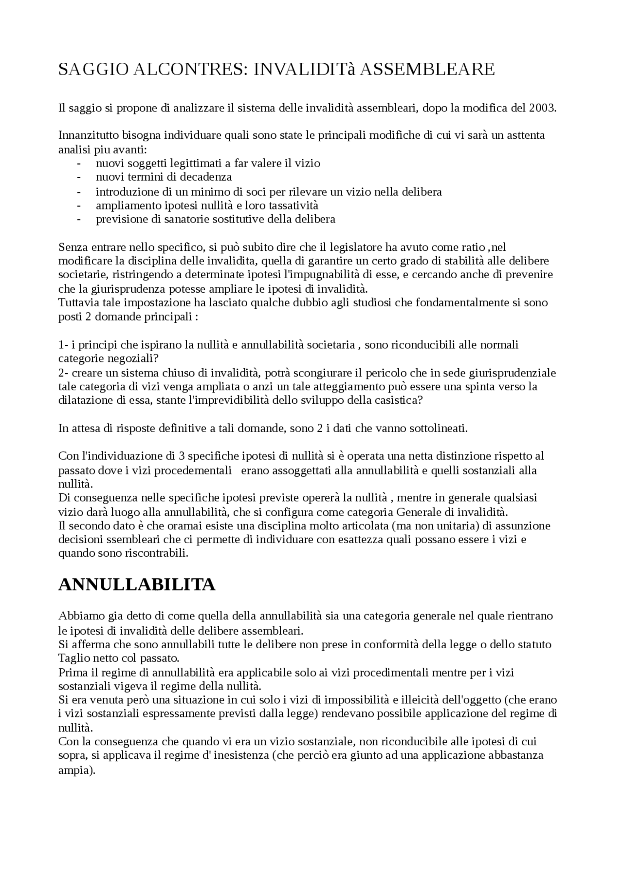 Saggi Diritto Commerciale Progredito Docsity