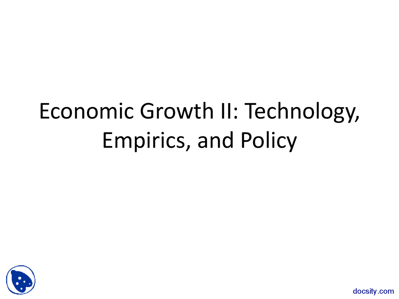 Technology Macroeconomic Analysis Lecture Slides Docsity