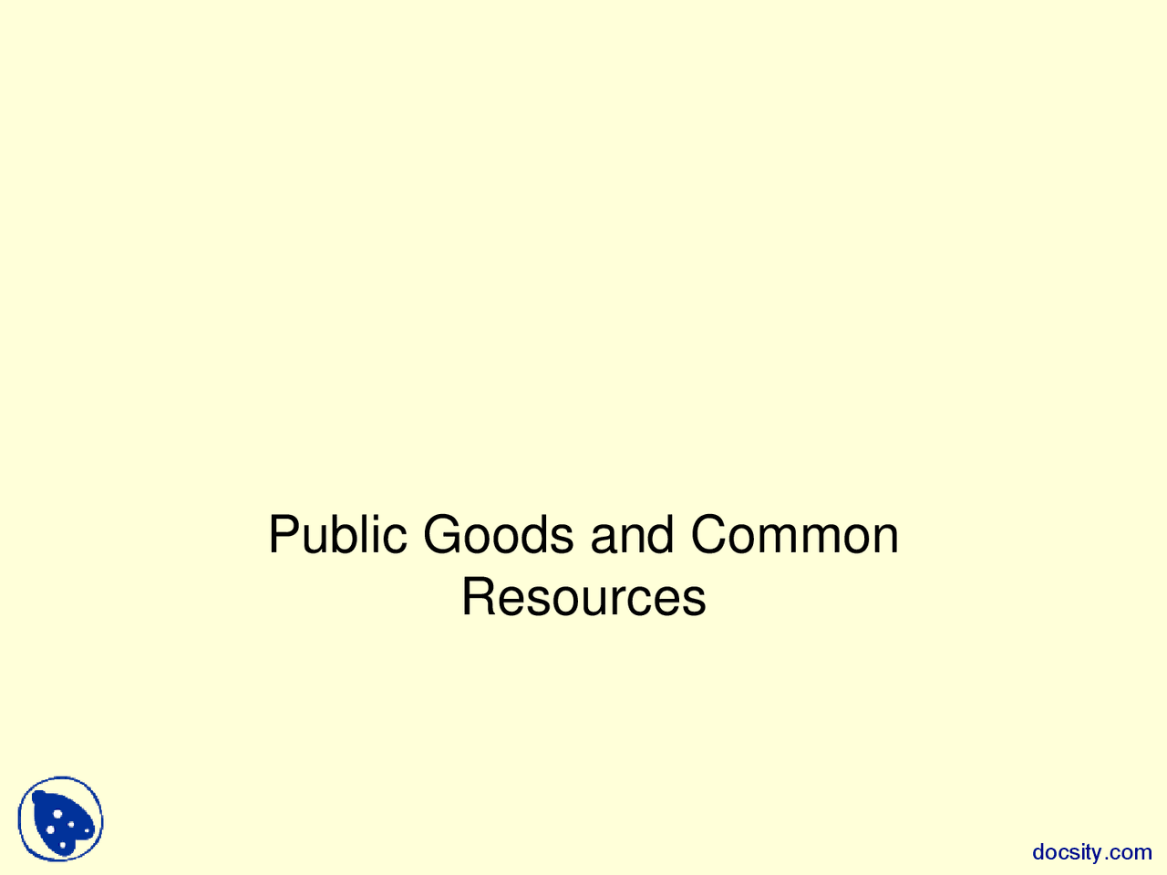 Public Goods - Introduction to Microeconomics - Lecture Slides | Slides ...