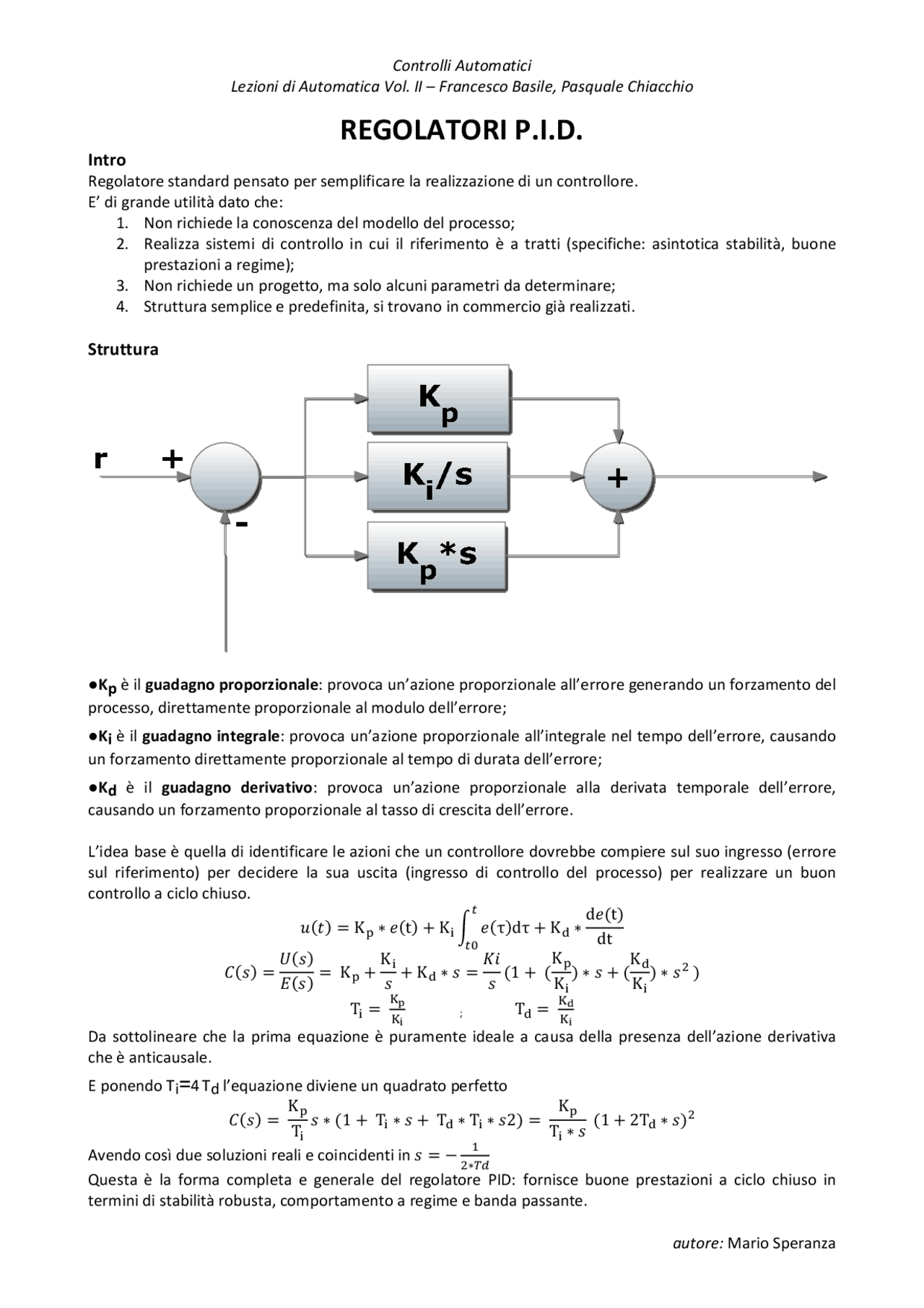 Regolatori PID - Docsity