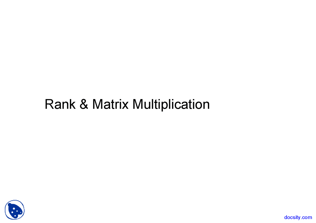 Rank And Matrix Multiplication Advanced Engineering Math Tutorial