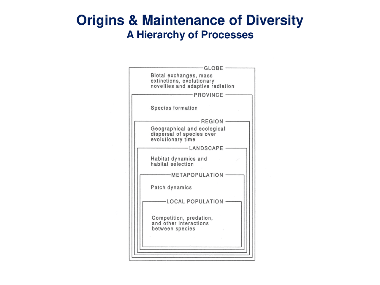 Origins Of Diversity Community Ecology Lecture Slides Docsity