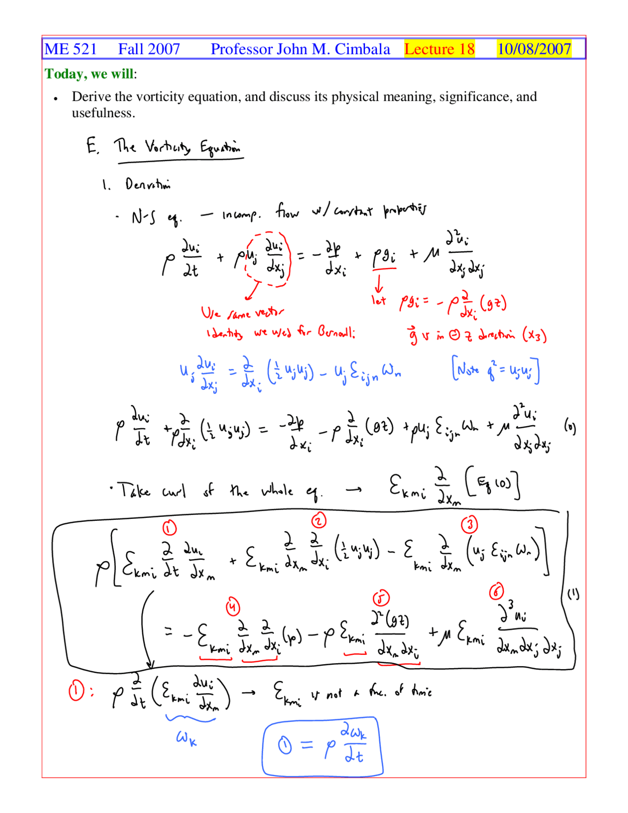 Physical Meaning - Foundations of Fluid Mechanics I - Handout - Docsity