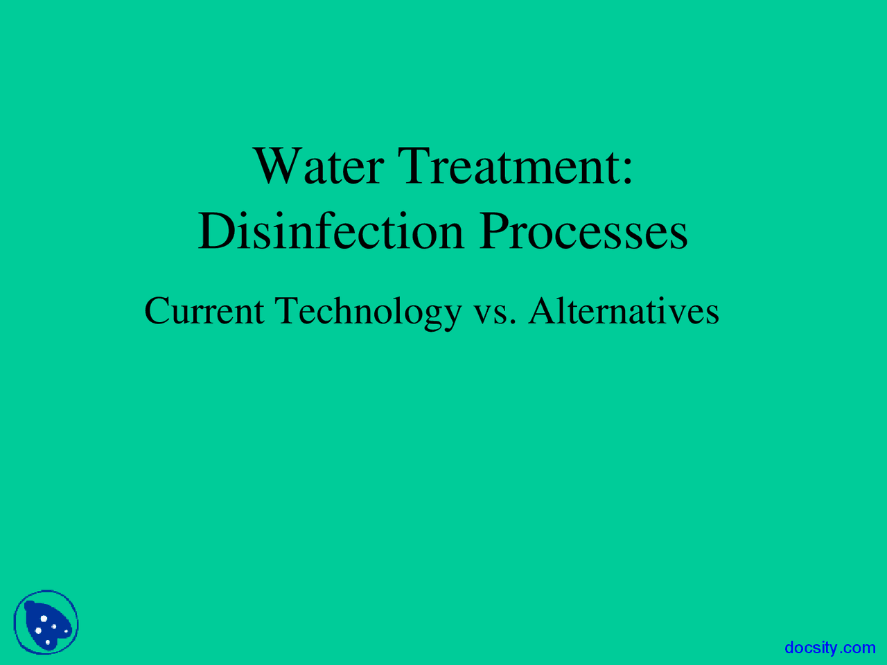 Water Treatment Environmental Science Lecture Slides Docsity